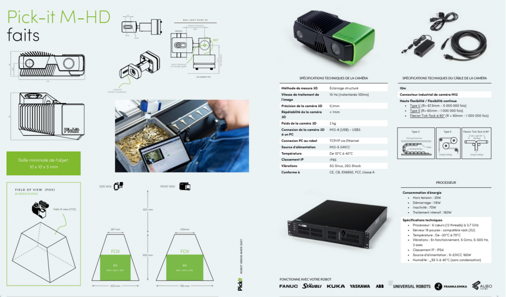 Pickit 3D, système de vision pour robot Pick-it, Pick-it caméra, Pick ...