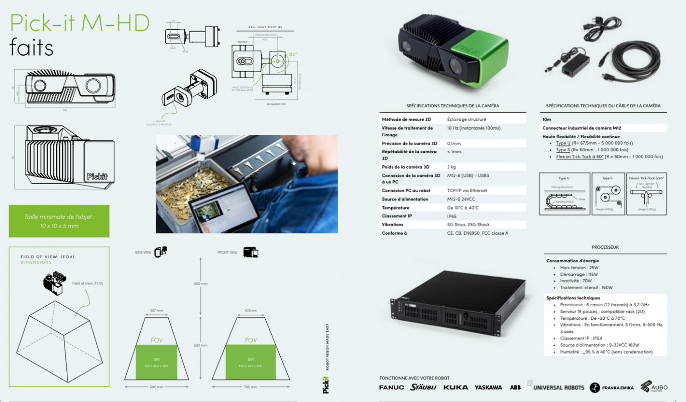 Pickit 3D, système de vision pour robot Pick-it, Pick-it caméra, Pick ...